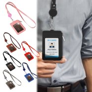 "GOGO Slim PU Leather ID Badge Holder with Zip, Card Wallet Case, 20 ...