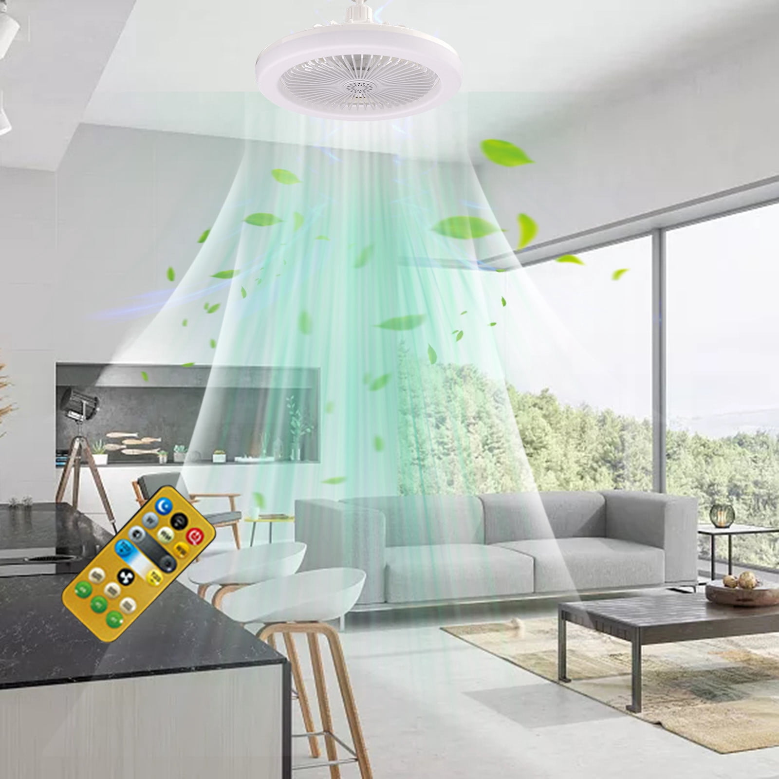 NIHOND Ceiling Fan Light Fixture Slimline Ceiling Fan with Light ...
