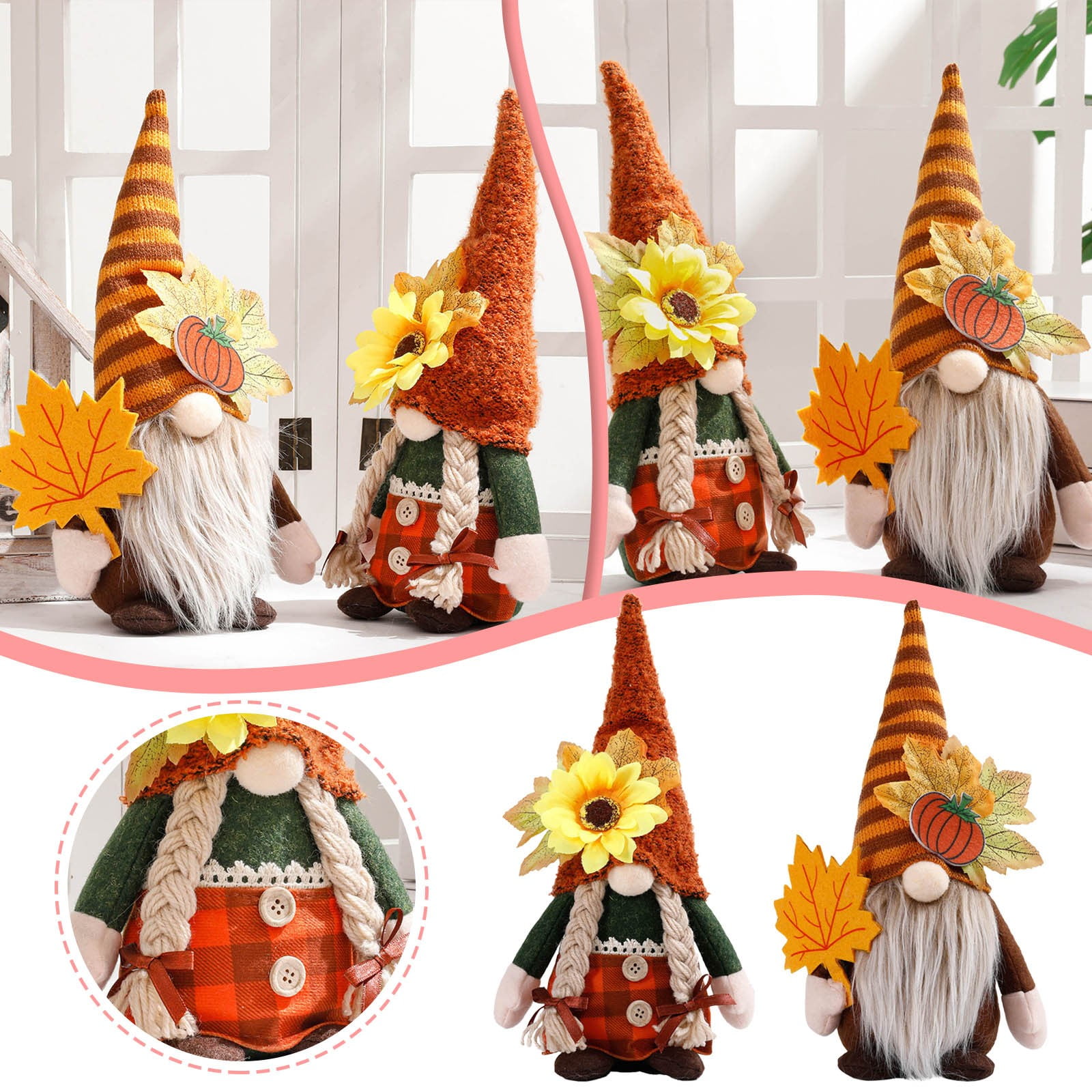 NIHOND Faceless Old Man Dwarf Doll Sitting Figure Doll Creative ...