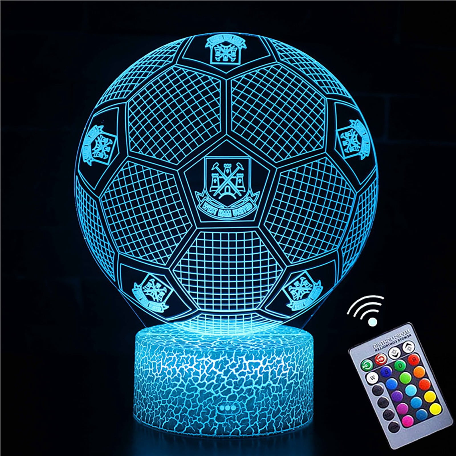 NIHOND Football Team Logo Night Light 3d Remote Control Lamp Creative ...