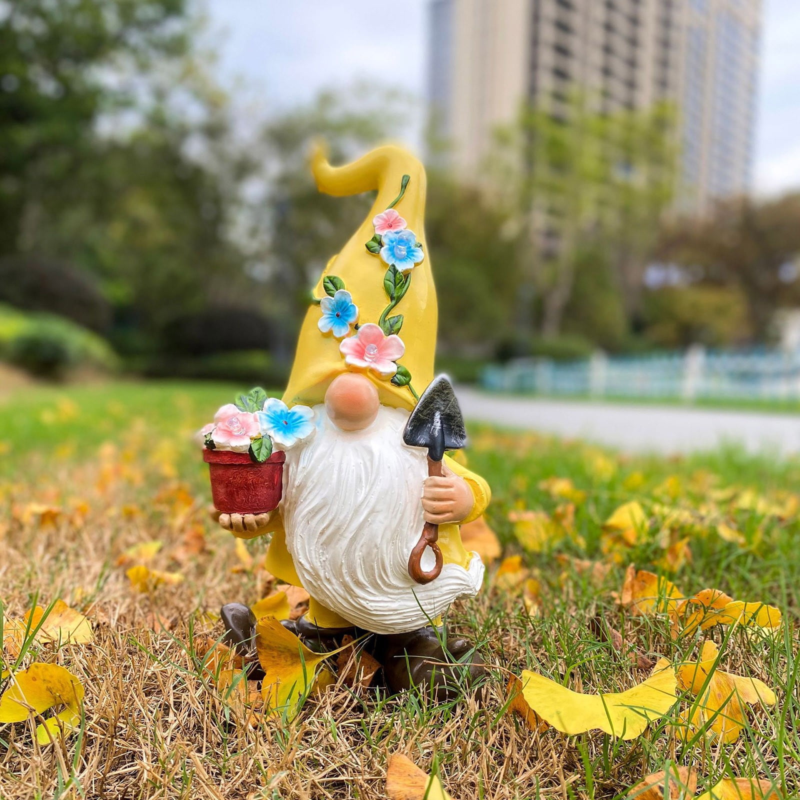 NIHOND Garden Decoration Dwarf Statues Solar Lights Outdoor Garden ...