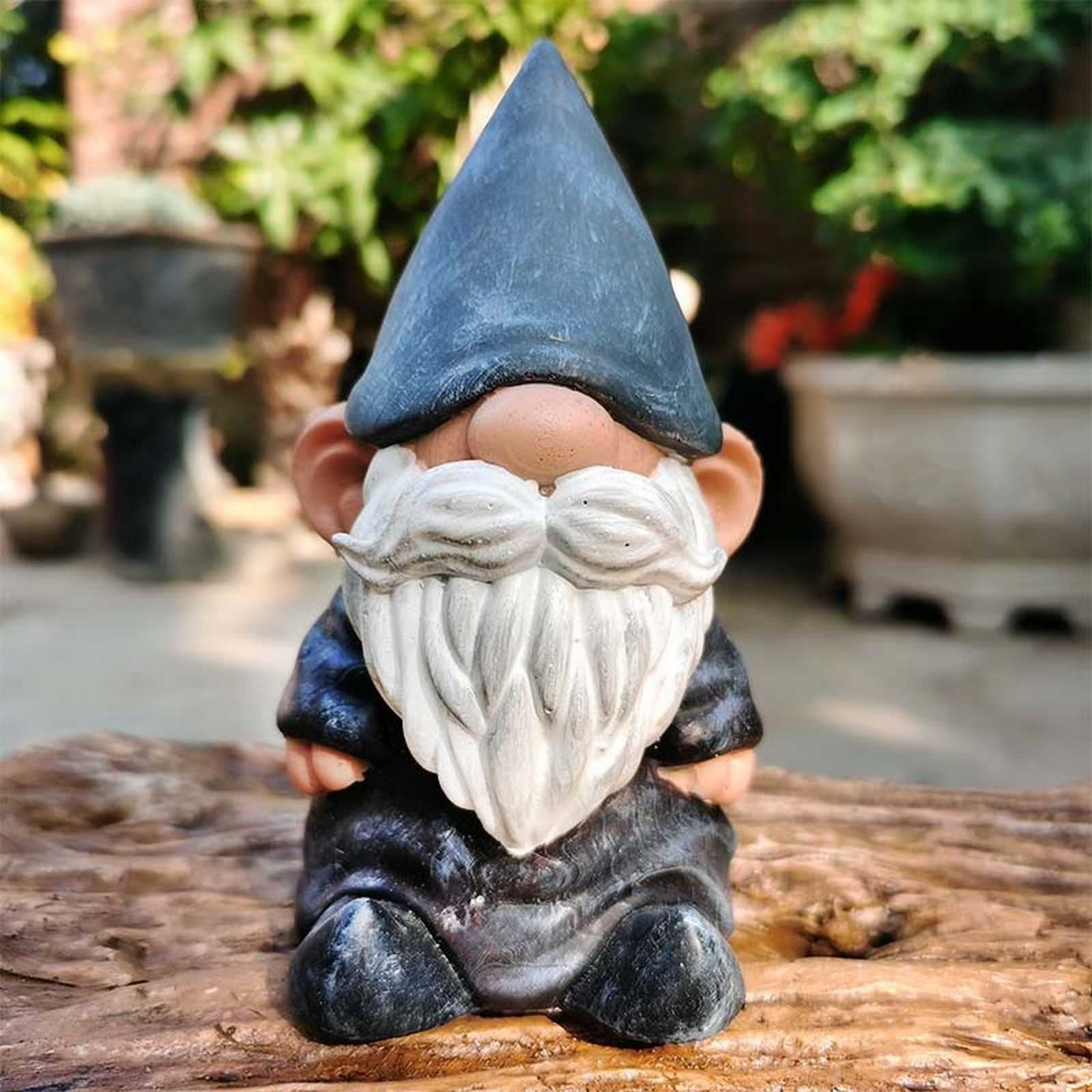 NIHOND Garden Ornaments Cute White Beard Dwarf Shape Indoor Outdoor ...