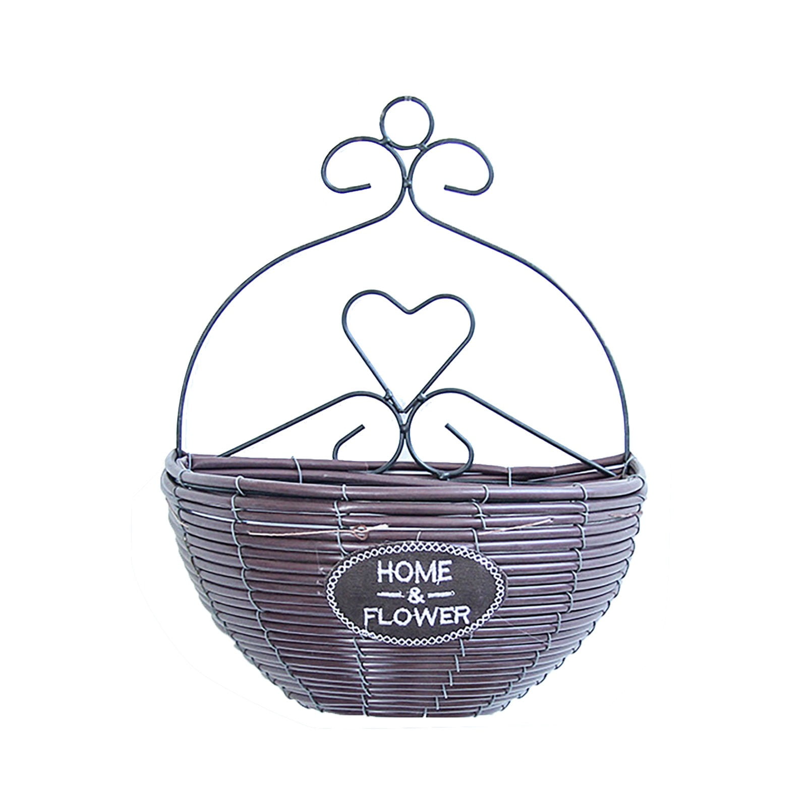NIHOND Rattan Wall Planter Wicker Hanging Basket Outdoor Storage Basket ...