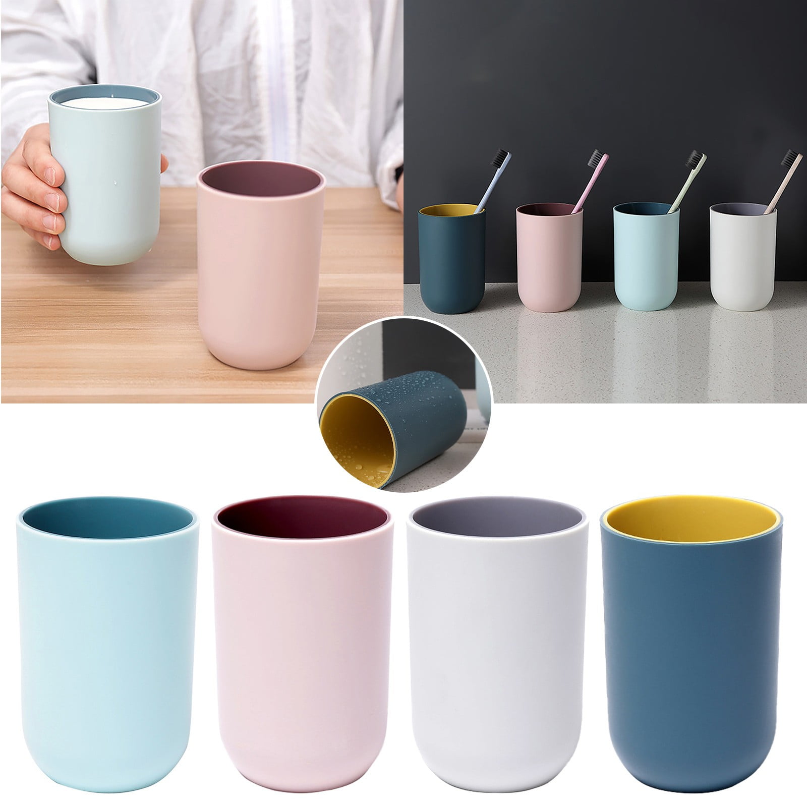 NIHOND Reusable Drinking Cup For Adult Plastic Toothbrush Cups For Kids ...