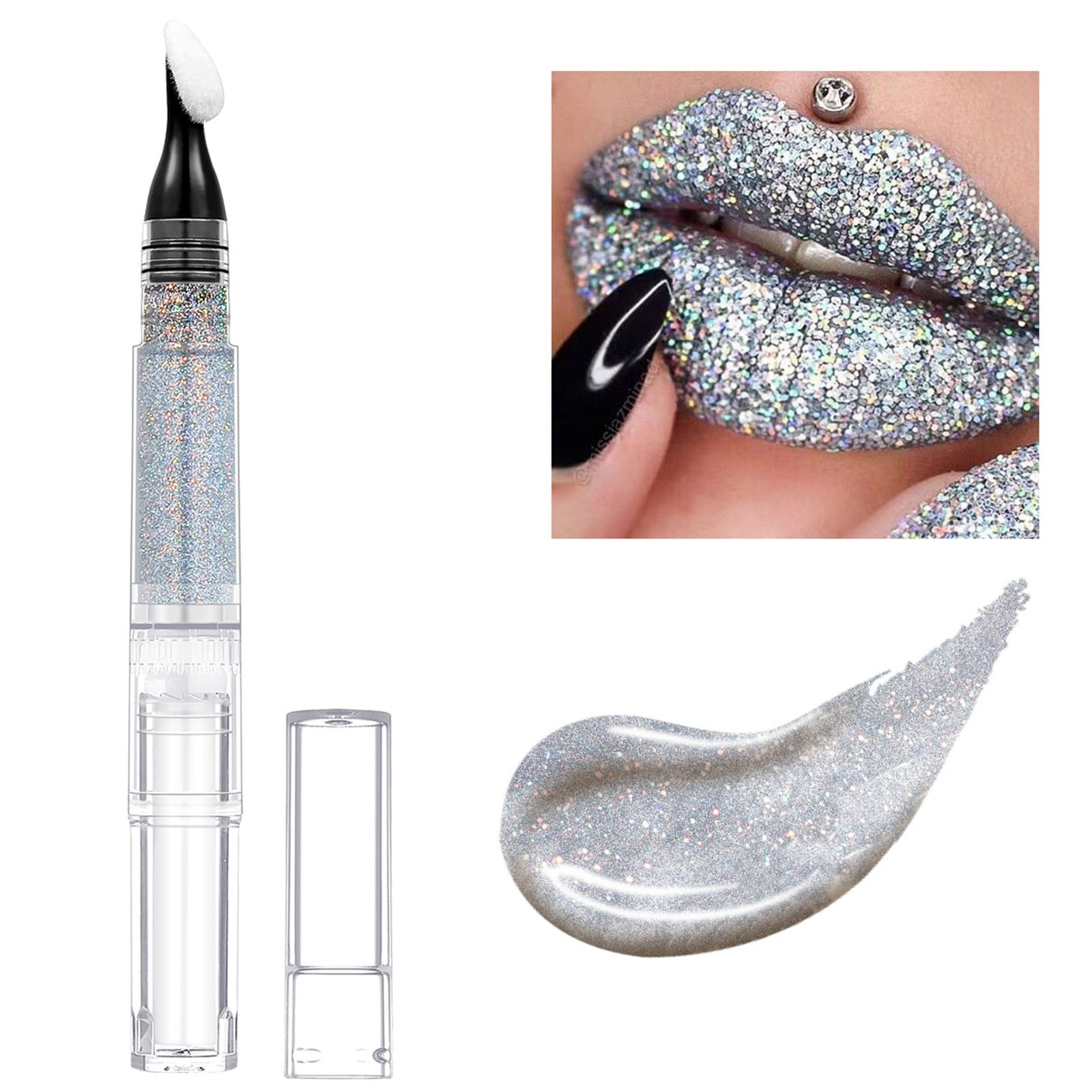 iZZZHH Shimmery Glitter Lip Gloss 8Colors Liquid Lipstick Set Plumping ...