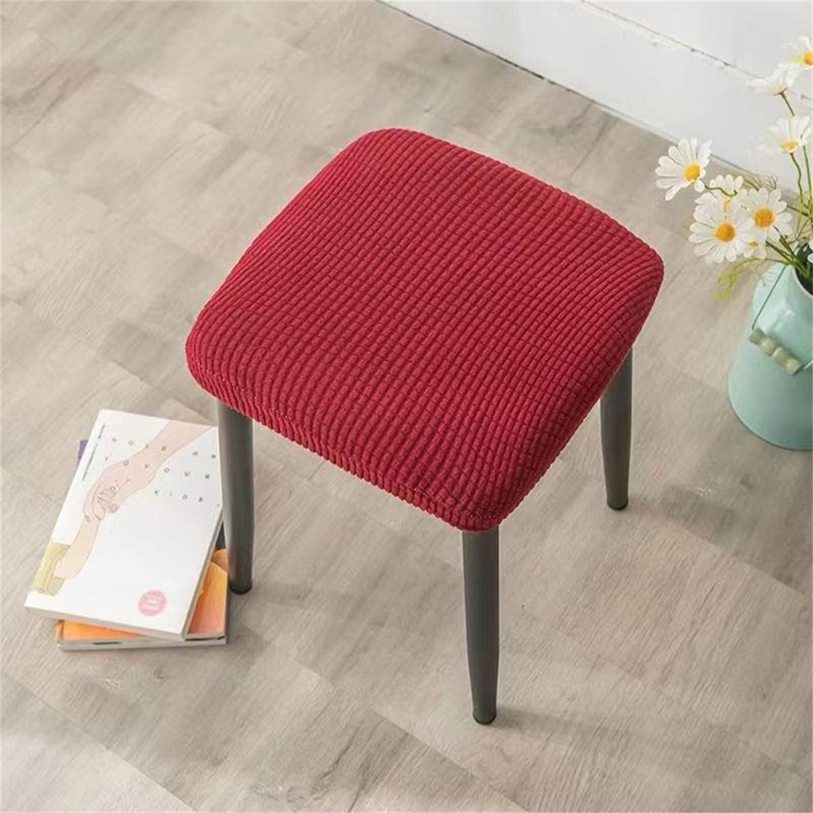 NIHOND Vanity Stool Covers Square Dining Chair Seat Covers For Wedding ...