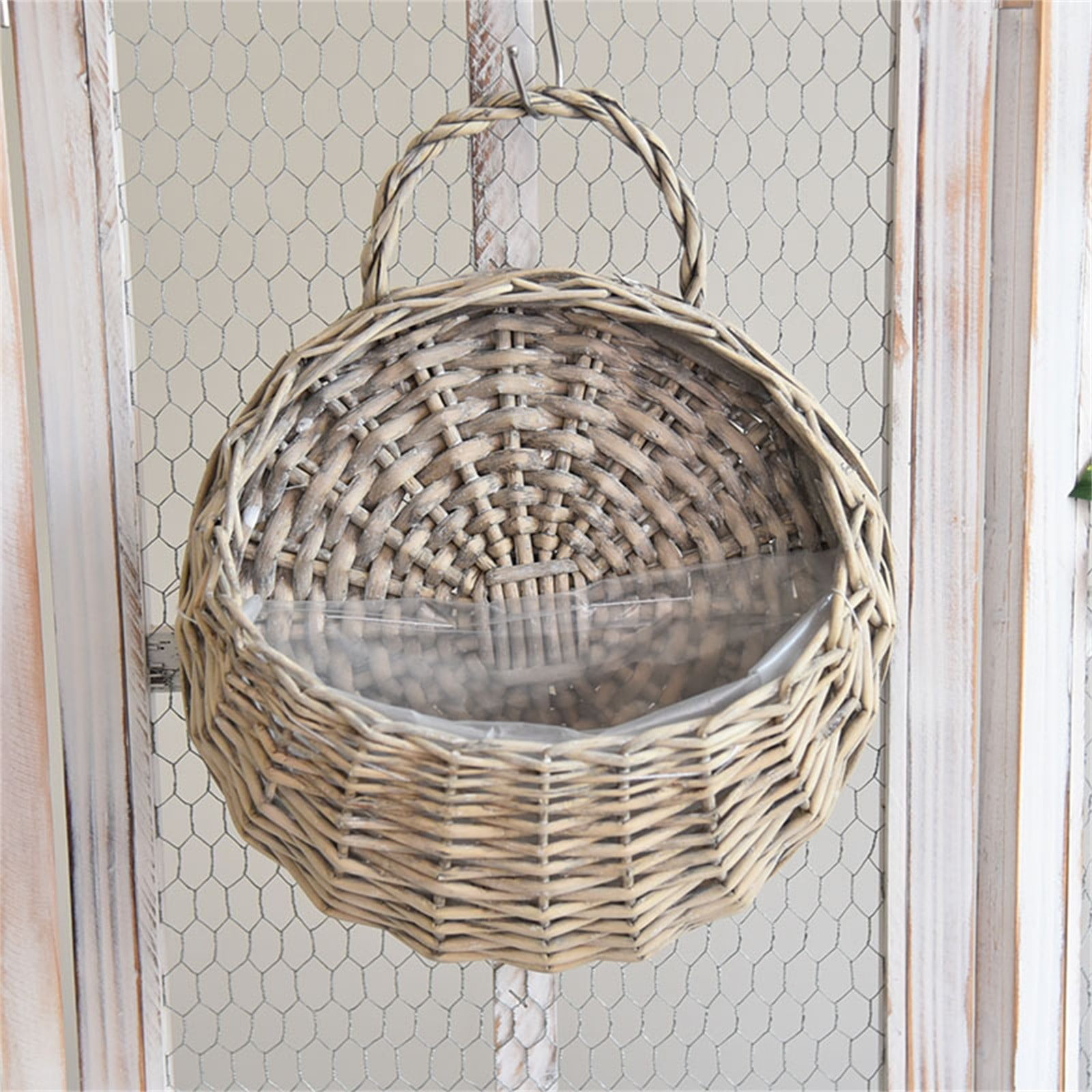 NIHOND Wall Fence Hanging Planter Handmade Rattan Basket Hand Made ...
