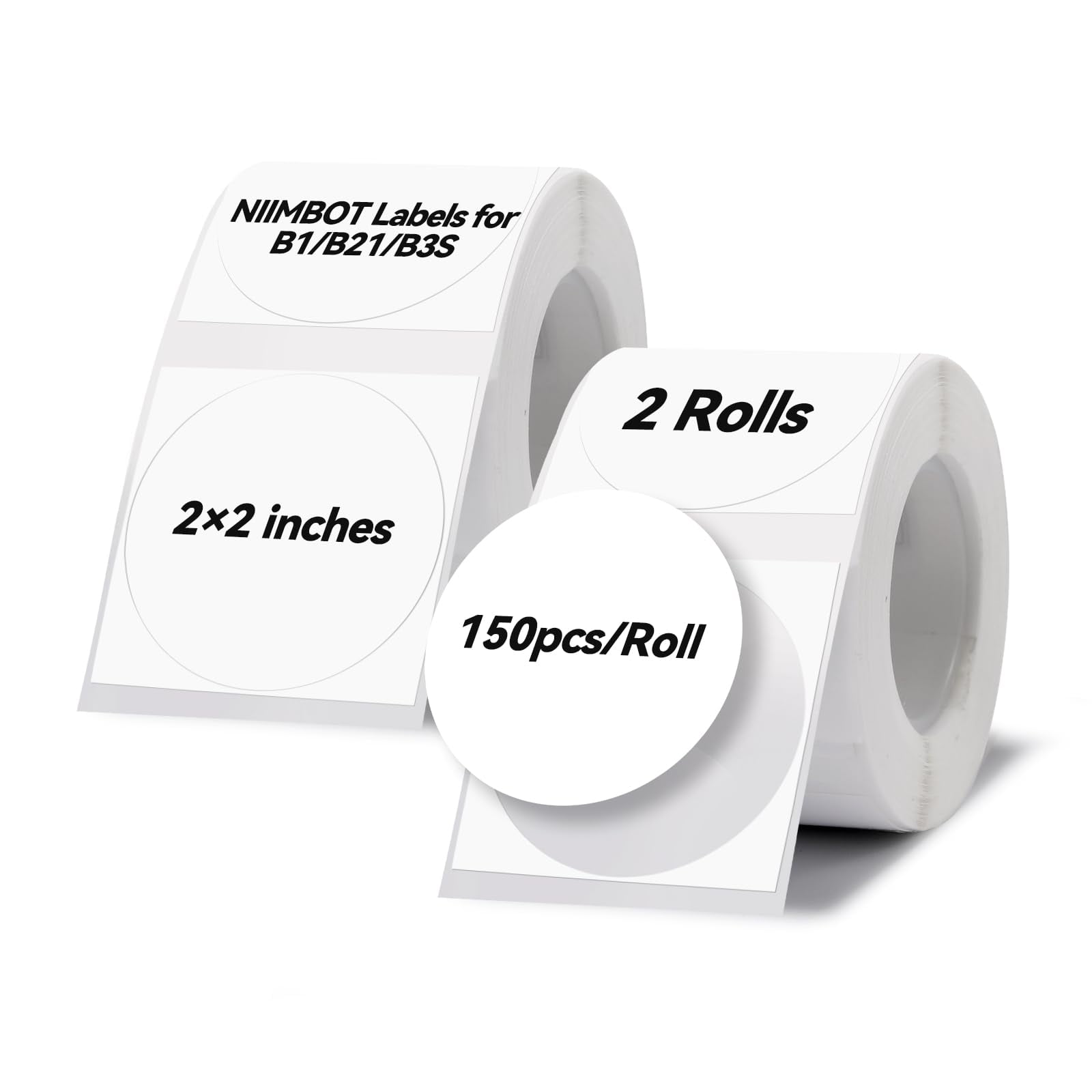 NIIMBOT 2 Rolls Labels for B1/B21/B3S Label Printer, Thermal Labels 2"x 2"(50x50mm) for DIY/Logo ...