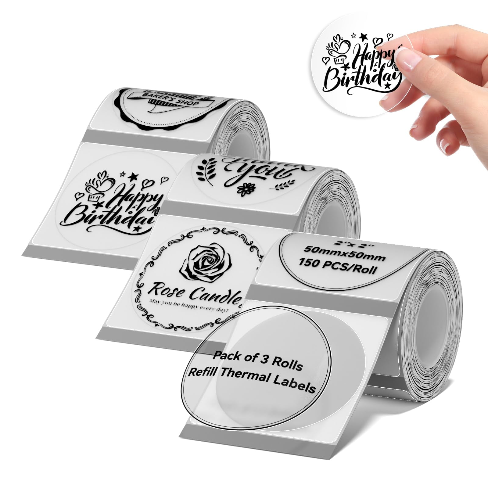 NIIMBOT 3 Rolls Clear Labels for B21/B1/B3S/B31/B4/K3 Label Maker, 2"x ...