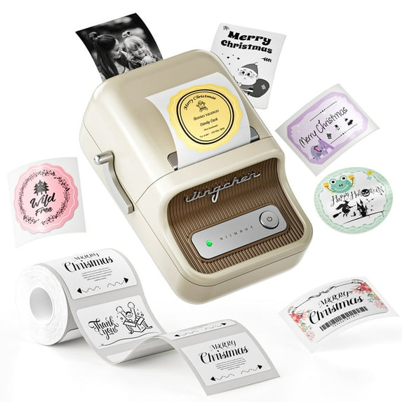 NIIMBOT B21 Portable Bluetooth Label Maker & Thermal Printer, Milky White - Walmart.com
