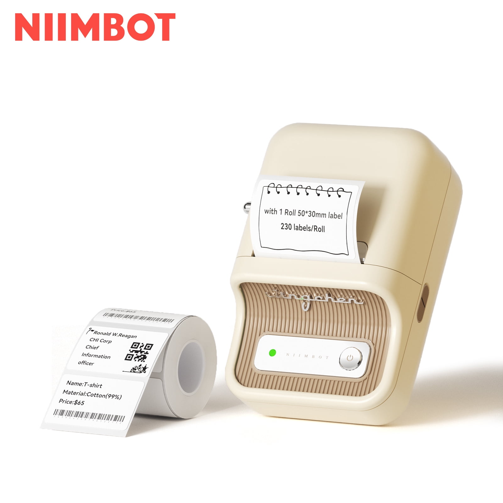 NIIMBOT B21 Label Maker Machine, 2 inches Barcode Label Printer Retro ...