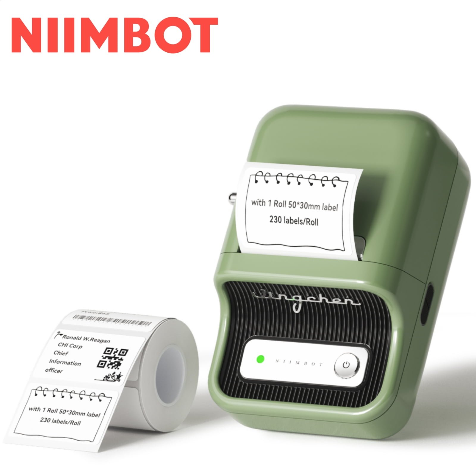 NIIMBOT B21 Label Maker Machine, 2 inches Barcode Label Printer Wireless Thermal Sticker Printer ...