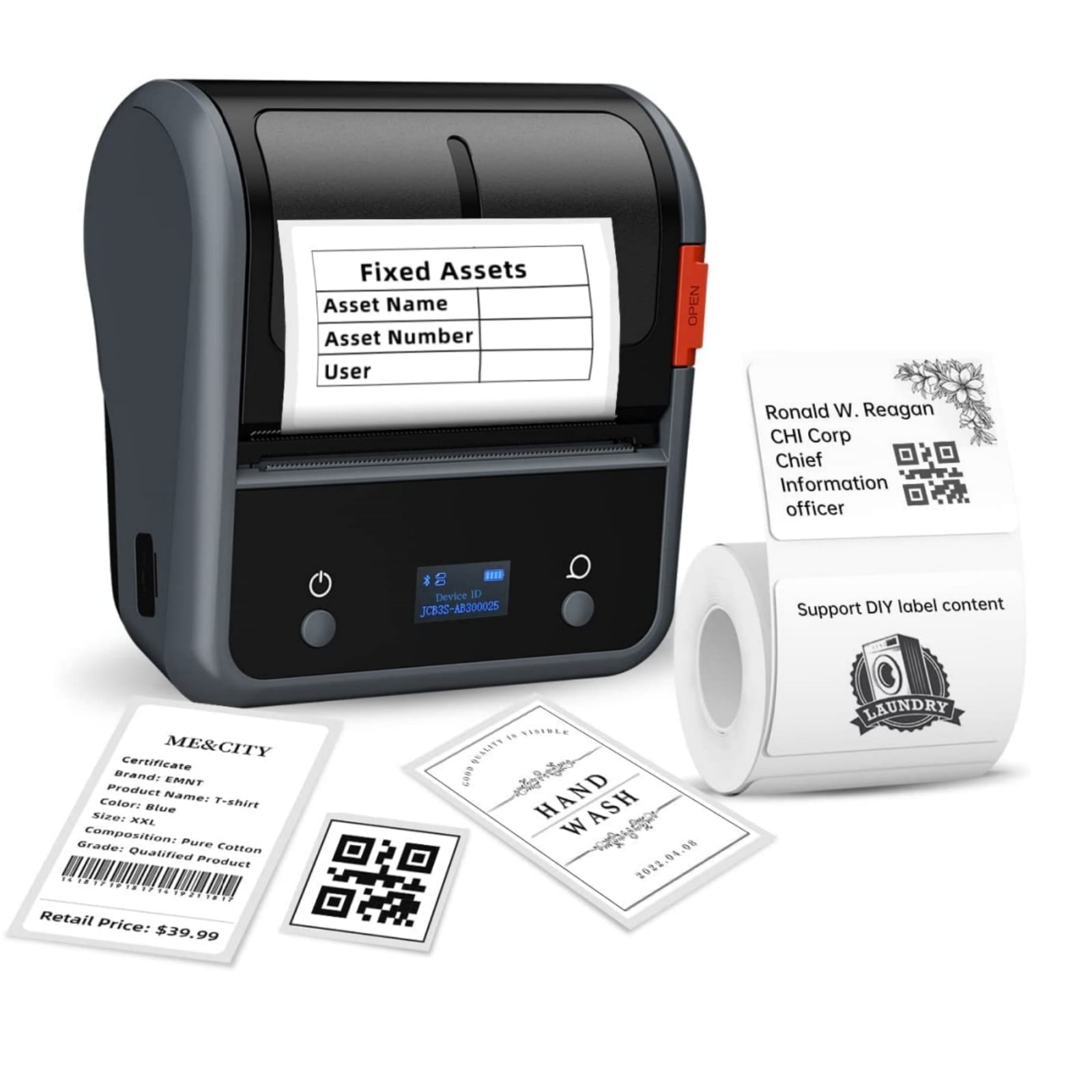 NIIMBOT B3S Digital Label Maker, Portable Bluetooth Thermal Printer, QR ...