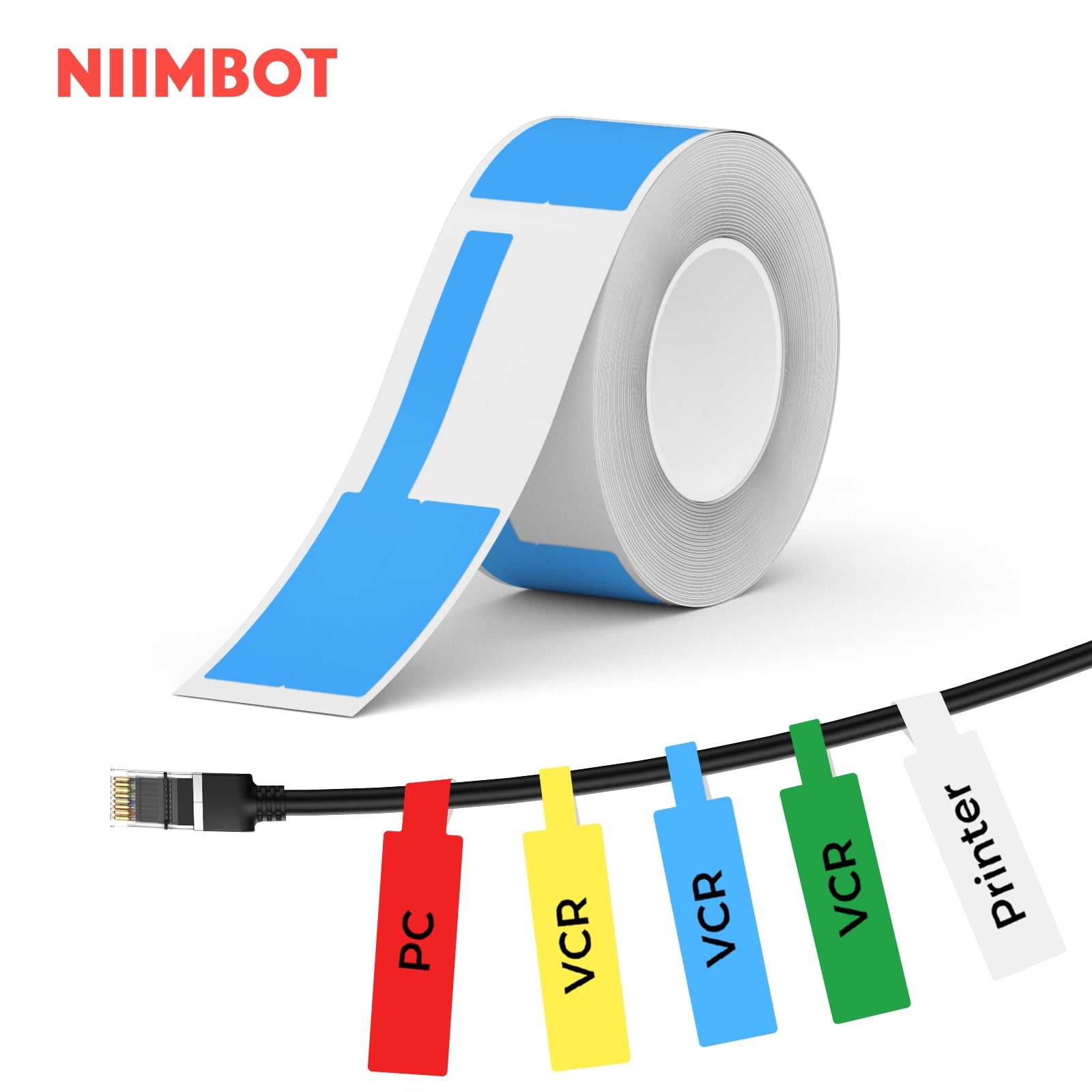 NIIMBOT Cable Label Maker Tape (1" x 3") Printer Sticker Paper with ...