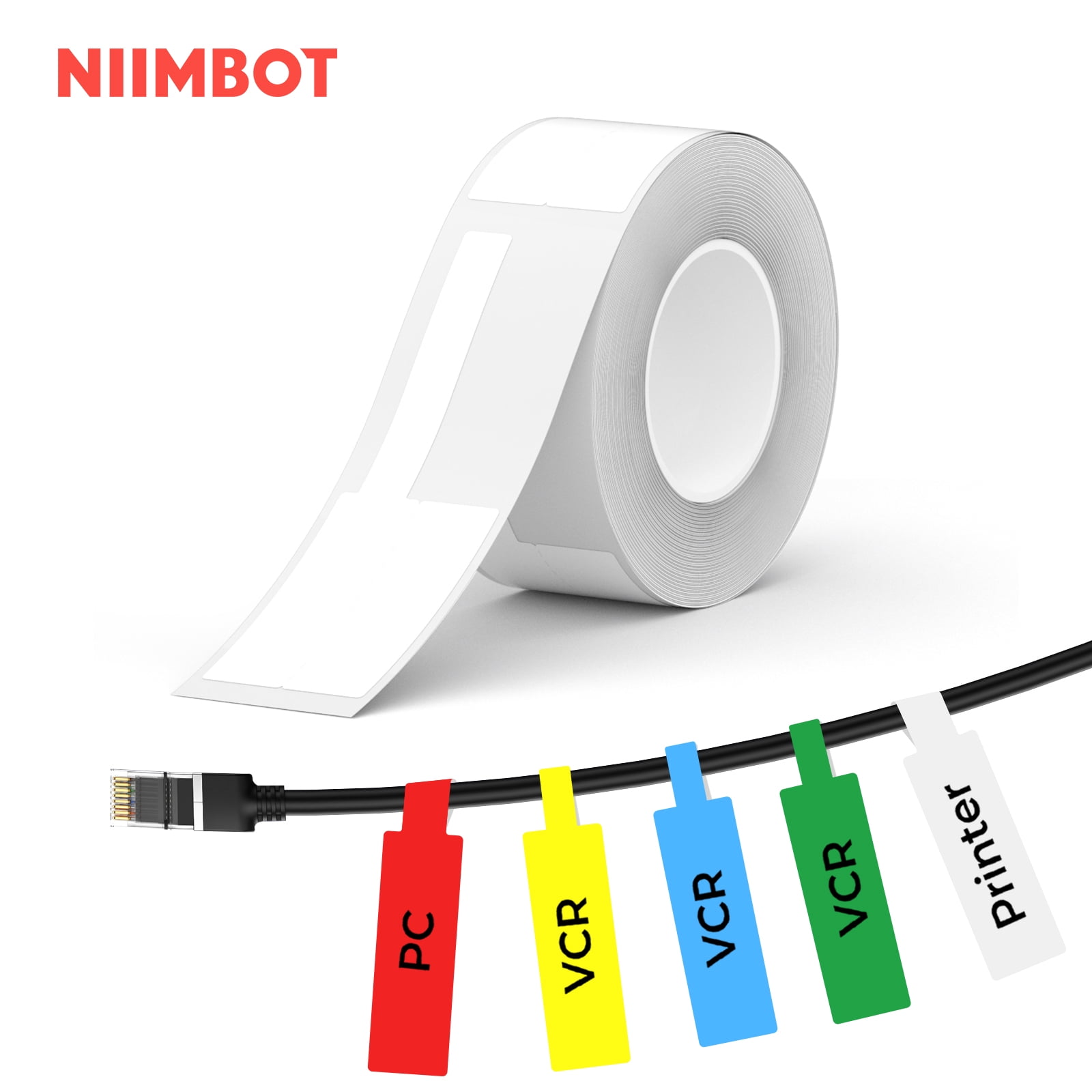 NIIMBOT Cable Label Maker Tape (1" x 3") Printer Sticker Paper with ...