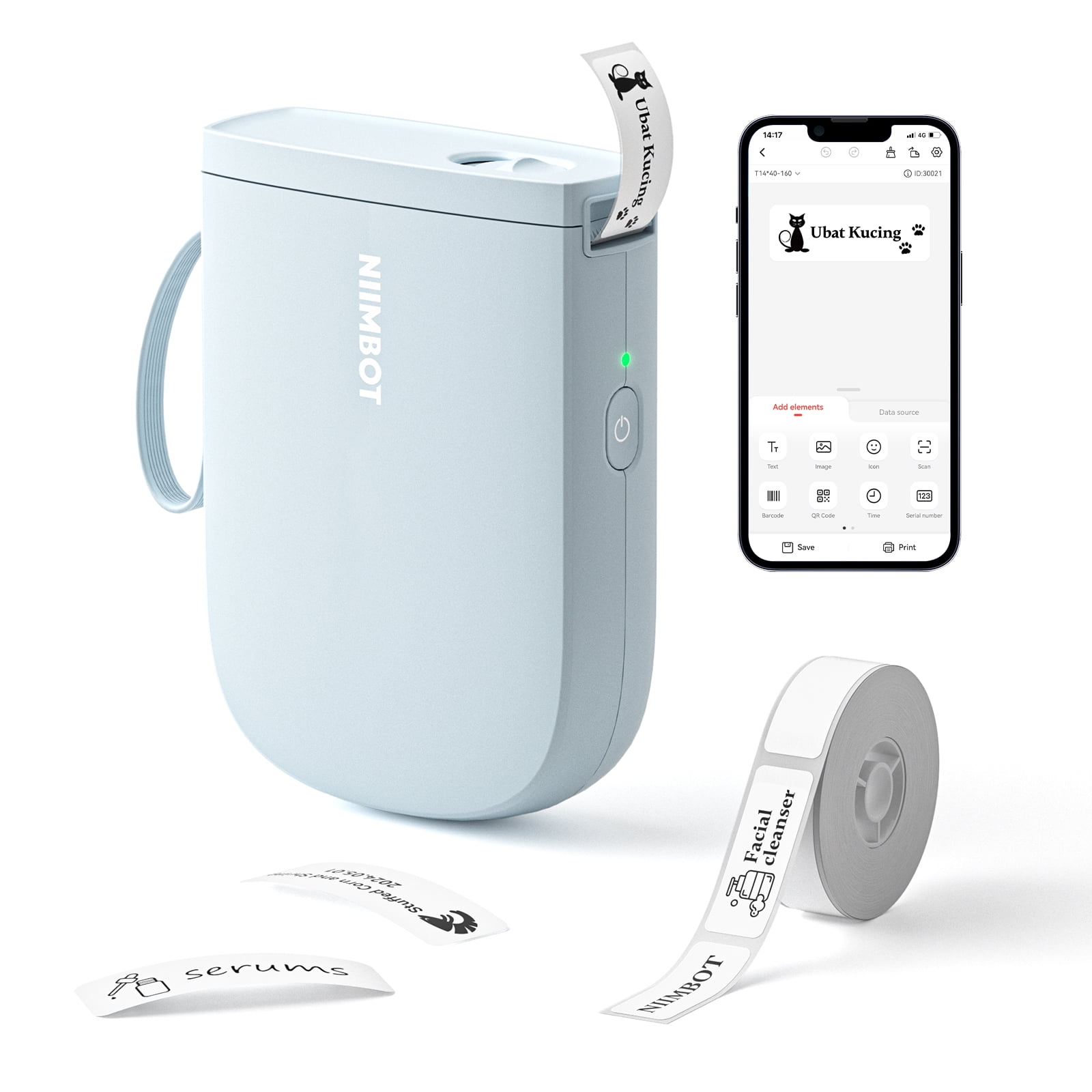 NIIMBOT D11 Upgraded HD 300 dpi Label Maker Mini Bluetooth Wireless ...