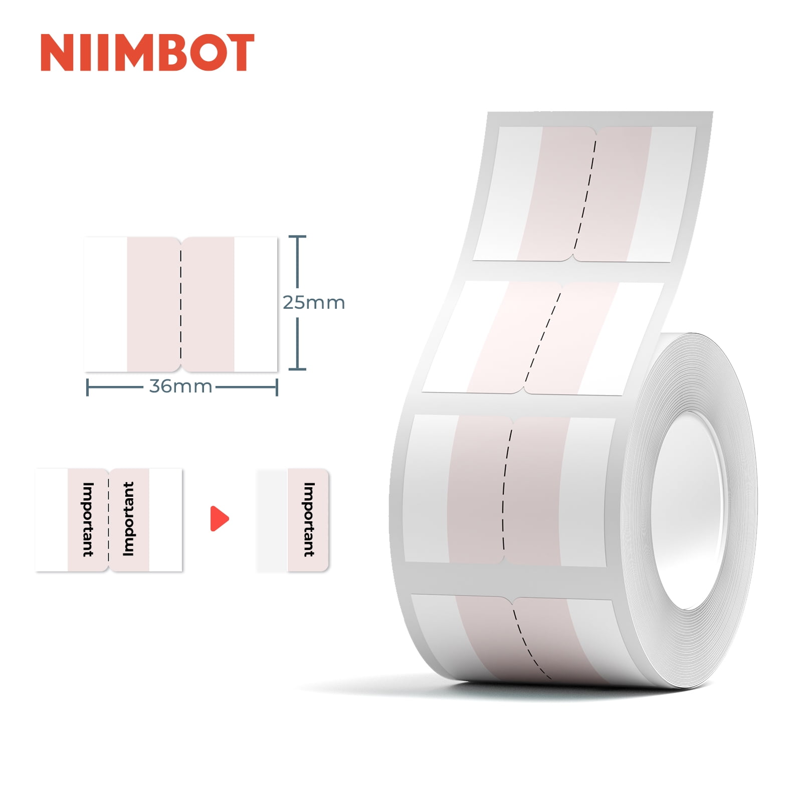 NIIMBOT Index Sticker Labels for B1/B21/B3S Label Printer, Thermal Labels 1.41"x 0.98"(36x25mm ...