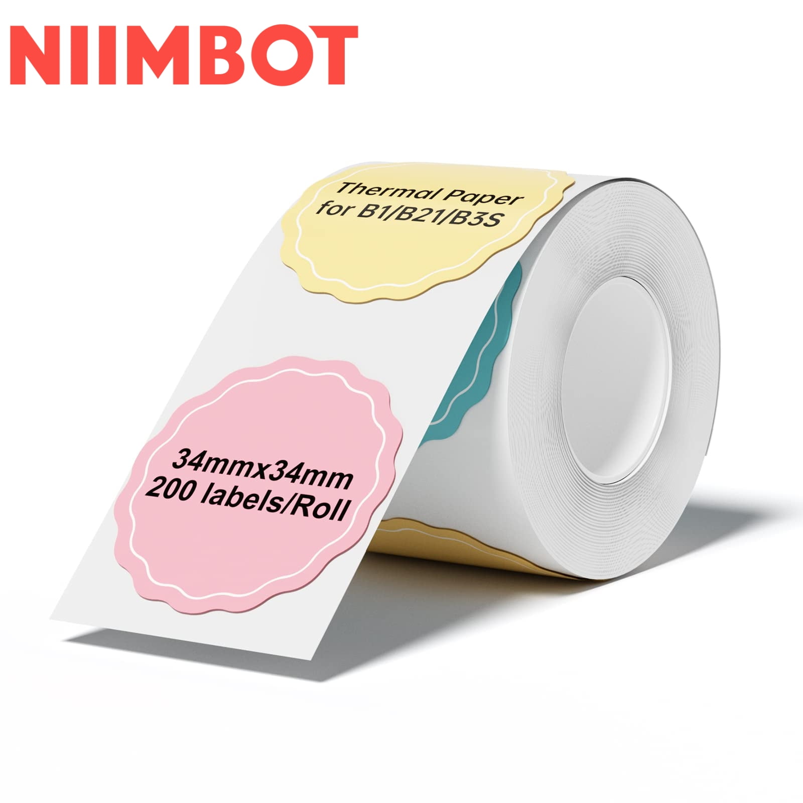 NIIMBOT B1/B21/B3S Printer Labels, 1.34" x 1.34", Multi-Color, 200 Labels/Roll - Walmart.com