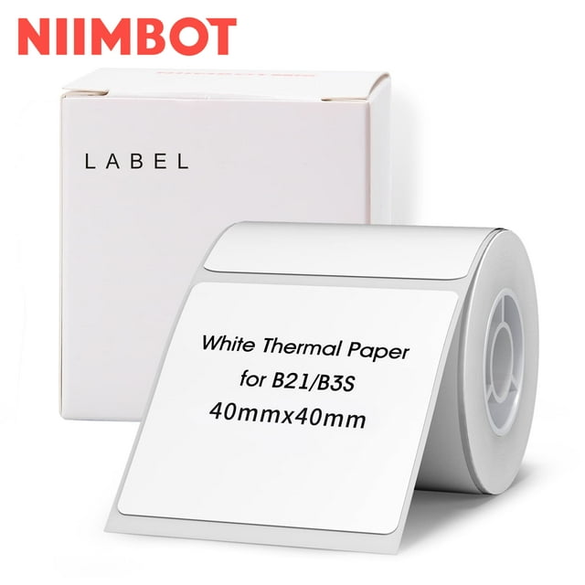NIIMBOT Labels for B1/B21/B3S Label Printer, Thermal Labels 1.57"x 1.57"(40x40mm), 1 Roll of 180 ...