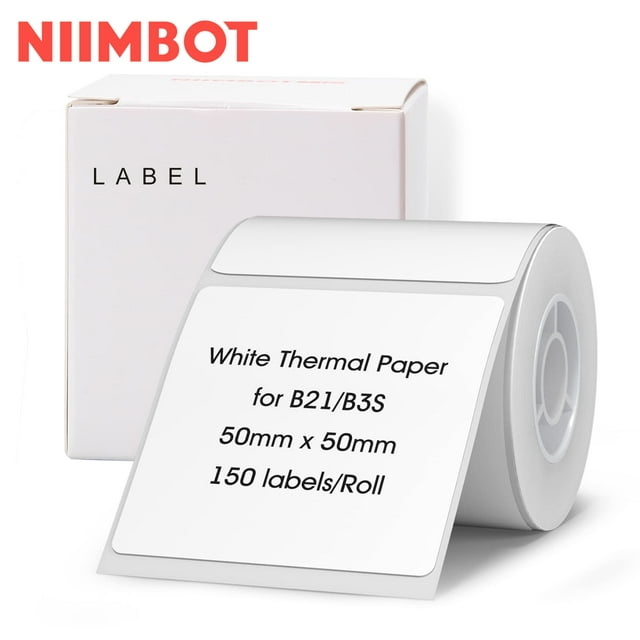 NIIMBOT Waterproof Thermal Labels for B1/B21/B3S Label Printer, 2"x 2" Sticker Labels, 1 Roll of ...