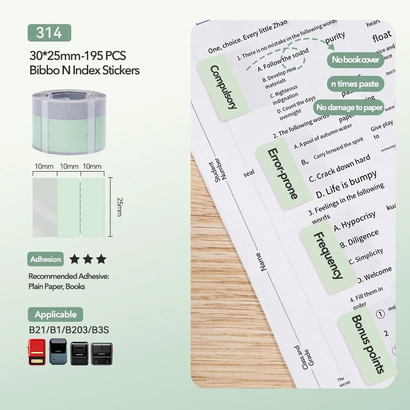 NIIMBOT index Smart Printer Thermal Label Stickers Colorful Label Sticker Waterproof Paper For ...