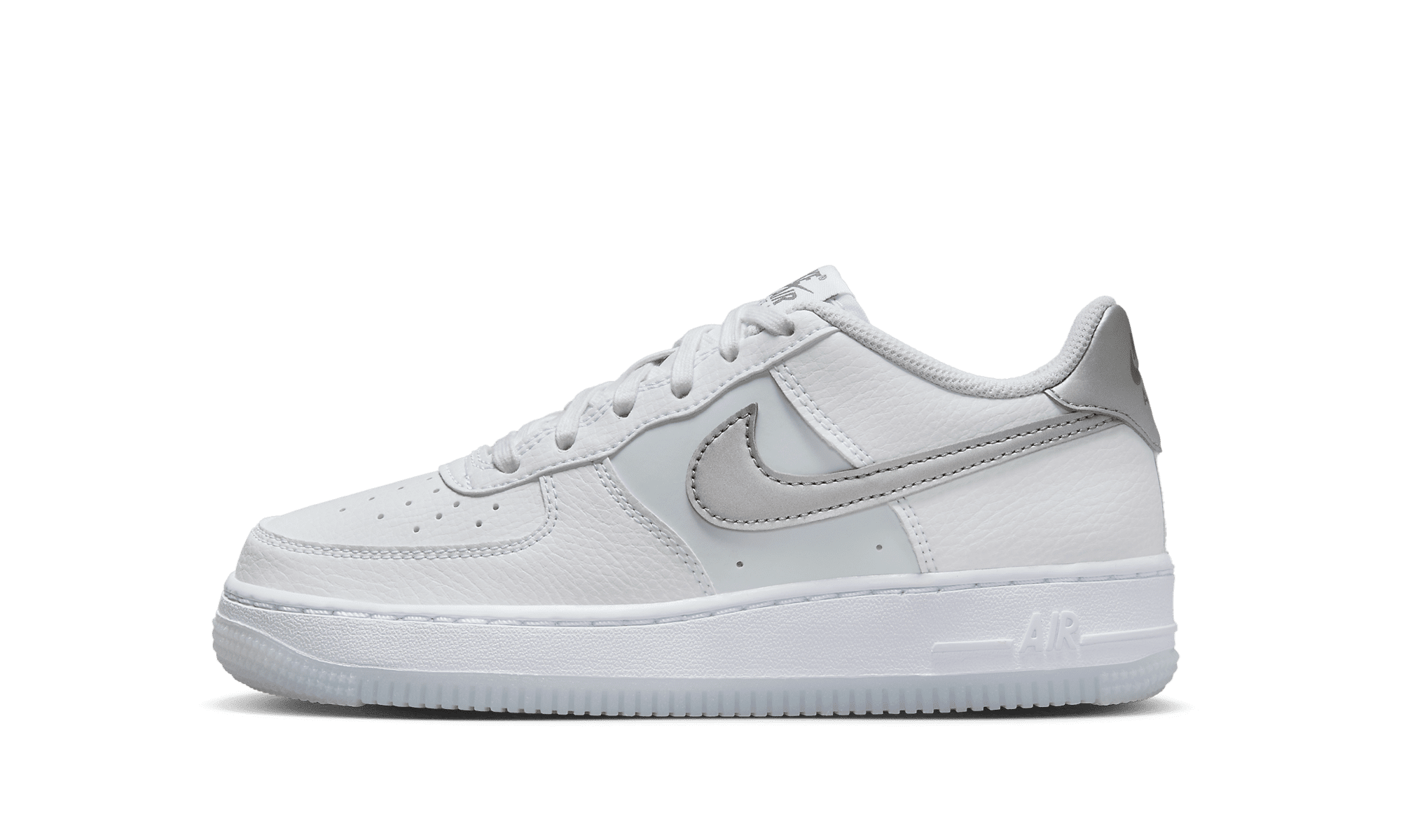 NIKE GRADE SCHOOL Air Force 1 GS "Grey Swoosh" FV3981 100 FV3981 100 ...