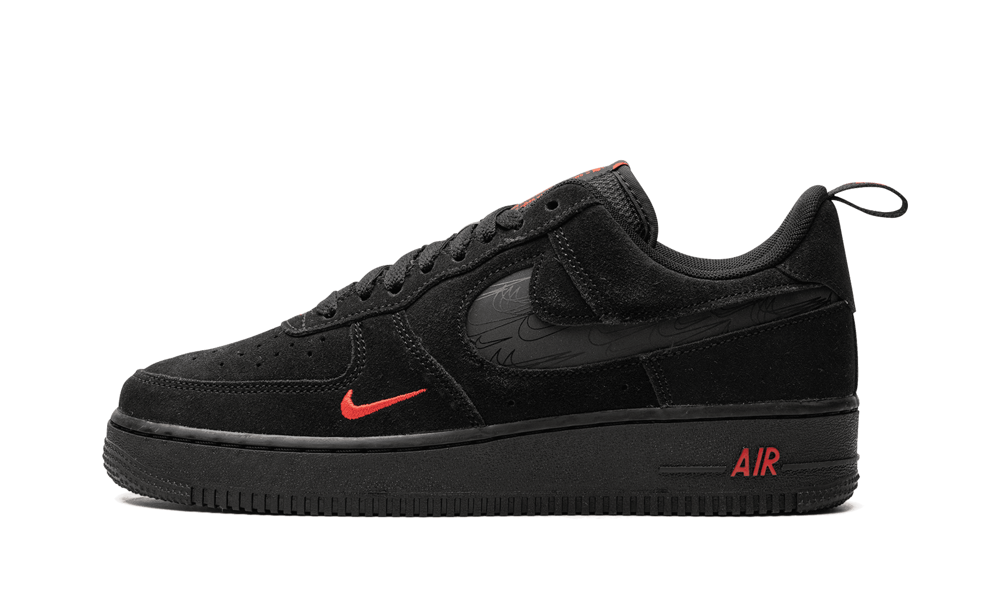 NIKE MENS Air Force 1 Low "Multi Swoosh Black Crimson" DZ4514 001 from ...