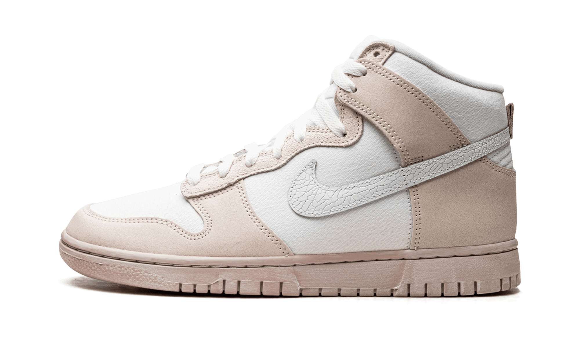 NIKE MENS Dunk High Retro PRM "Cracked Leather Swoosh" DV0822 100 ...