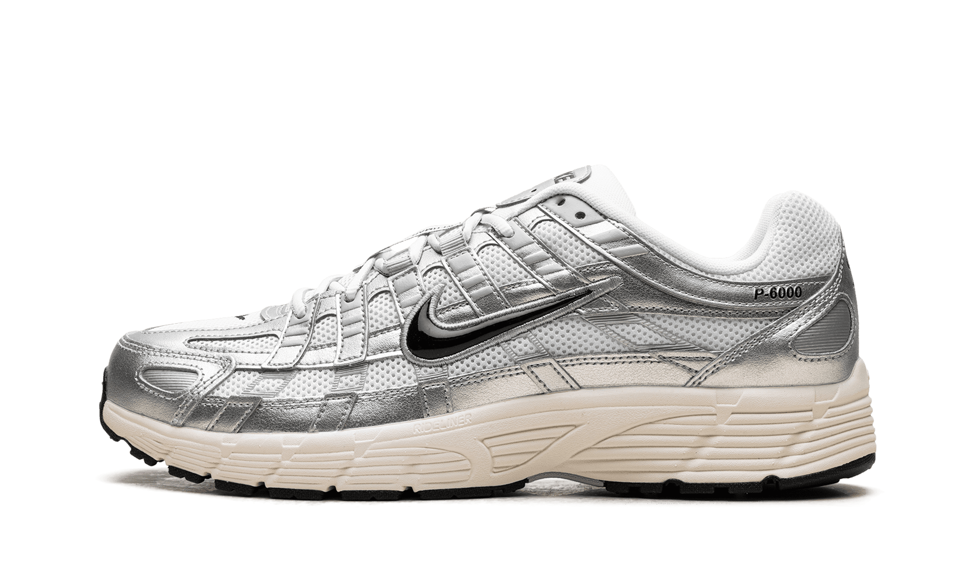 NIKE MENS P-6000 "White Metallic Silver Flat Silver Black" CD6404 105 ...