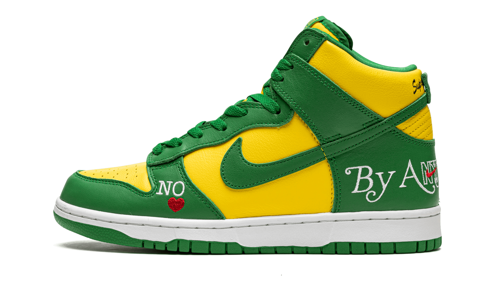 NIKE MENS SB Dunk High "Supreme - By Any Means - Green/Yellow" DN3741 ...