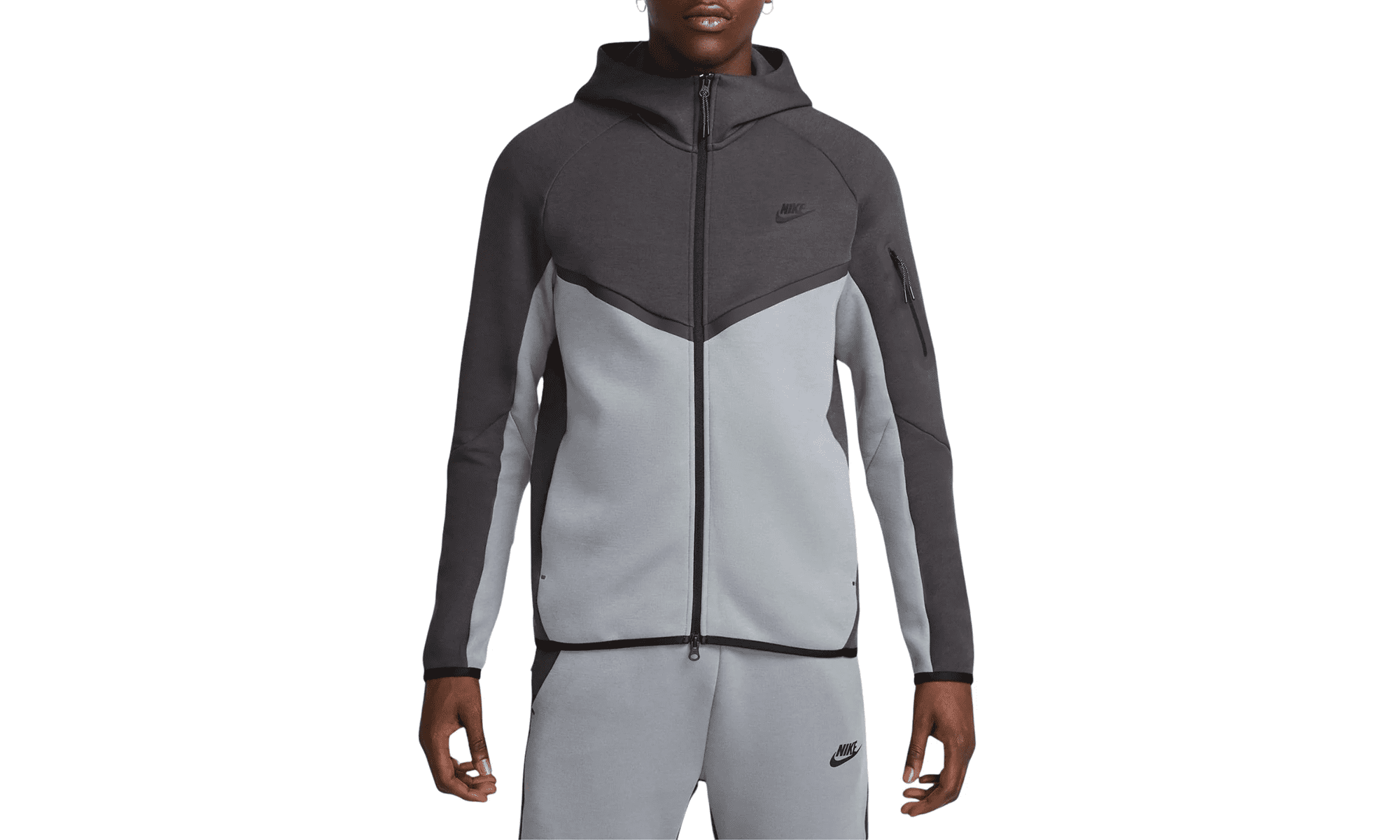 NIKE MENS Sportswear Tech Fleece Windrunner Full Zip Hoodie "Anthracite ...
