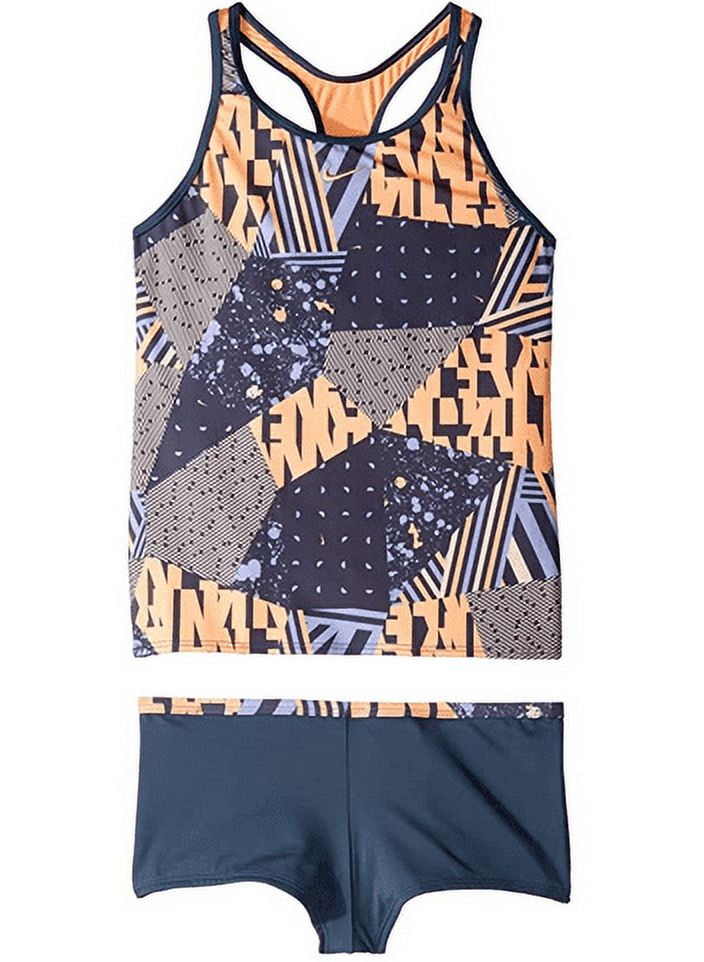 NIKE Mash Up Racerback Tankini and Kick Shorts Tankini Set, Girl's Size ...