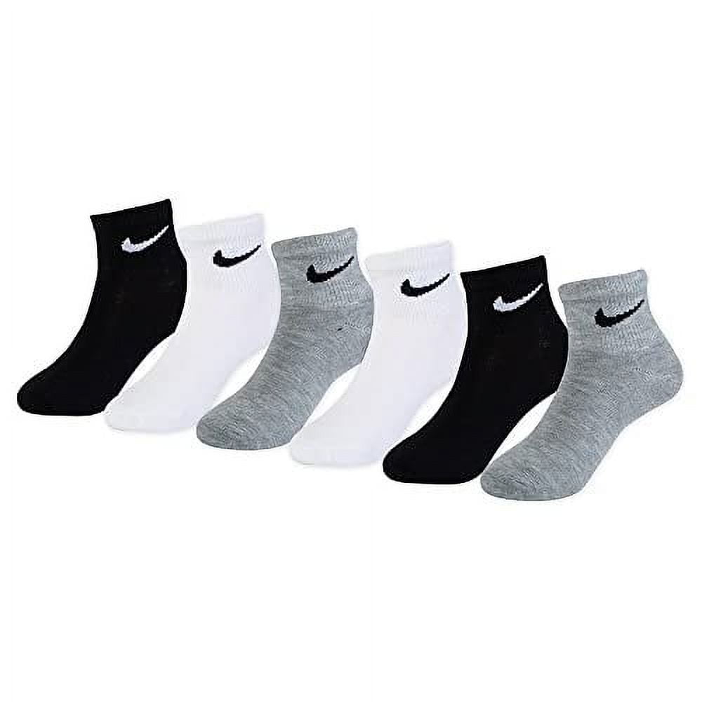 Nike Kids Anklet Socks, Lightweight and Comfortable, 6 Pairs, Black ...