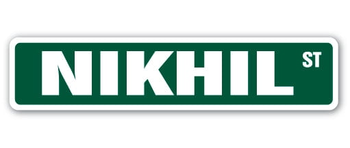 NIKHIL Street Sign Childrens Name Room Sign | Indoor/Outdoor | 30" Wide ...