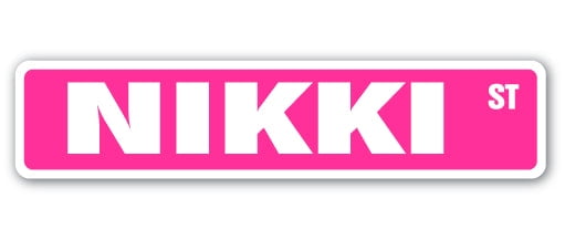 NIKKI Street Sign Childrens Name Room Sign | Indoor/Outdoor | 36" Wide ...