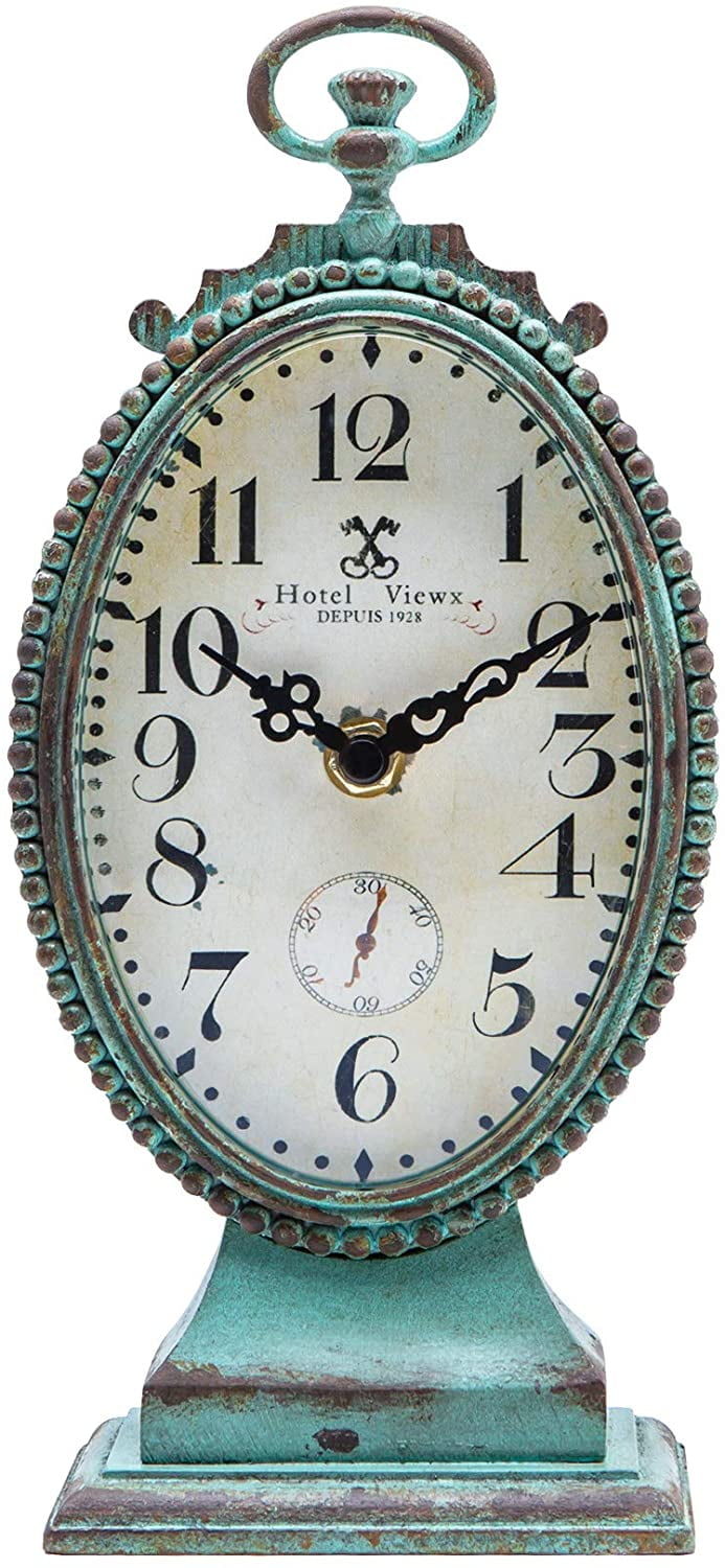 NIKKY HOME Vintage Table Clock - Battery Operated Rustic Distressed ...
