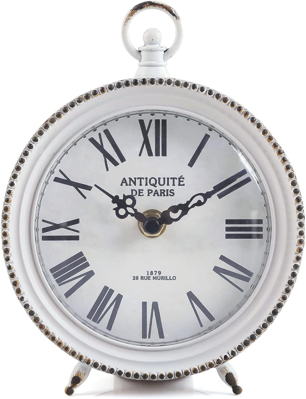 NIKKY HOME Vintage Table Clock with Handle, Shelf Desk Top Clock ...