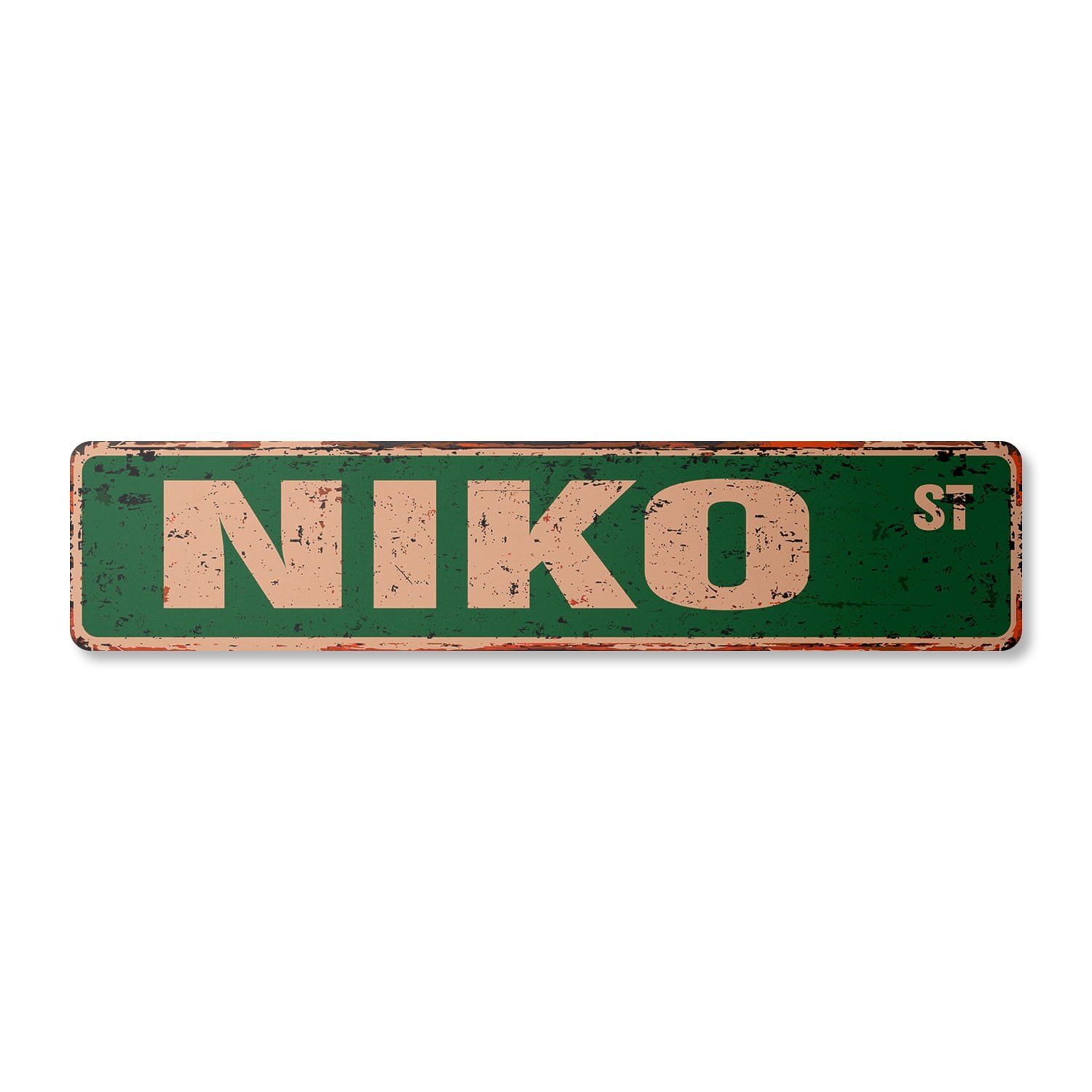 NIKO Vintage Plastic Street Sign Childrens Name Room Sign | Indoor ...