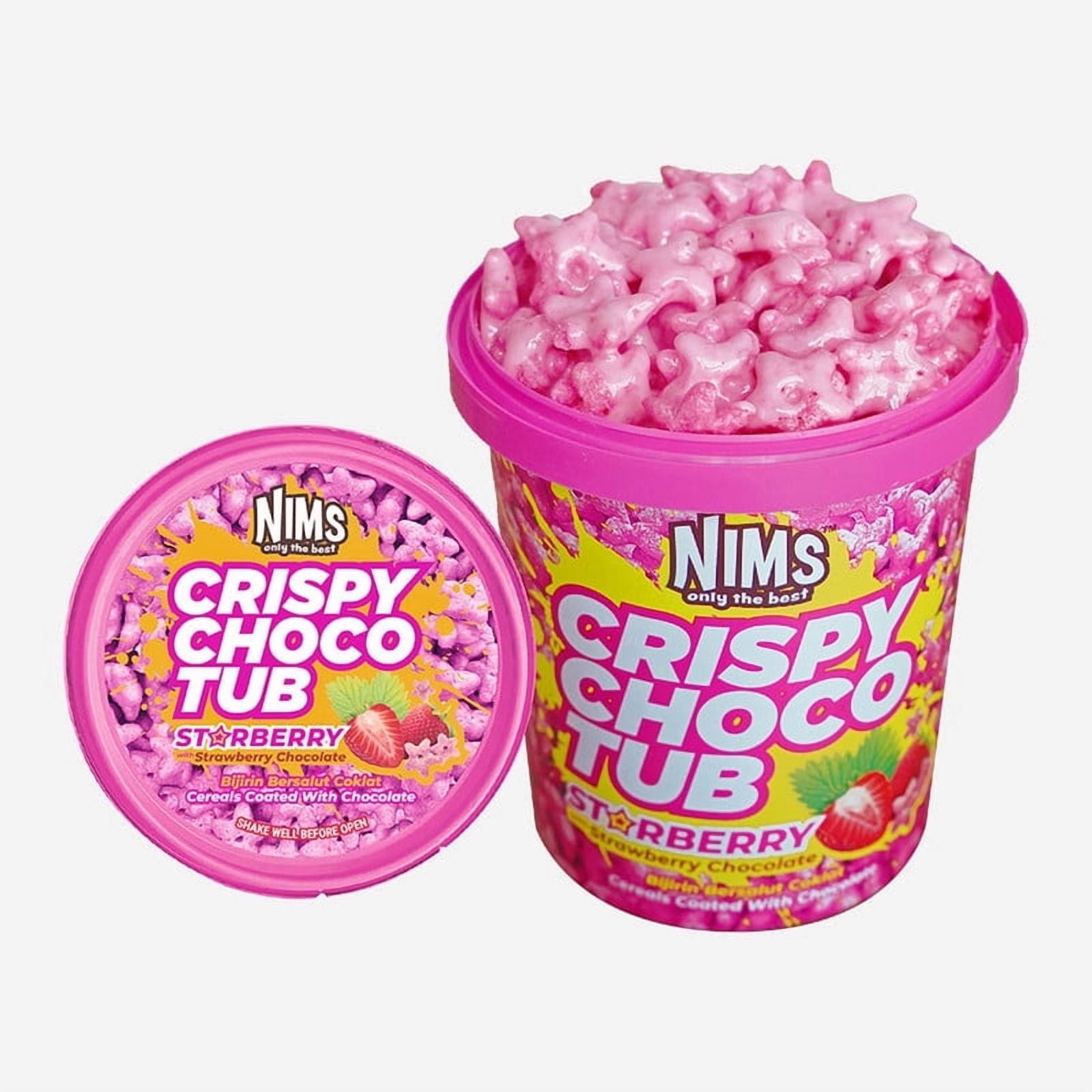 NIMS Crispy Choco Tub – Starberry, Star-Shaped Cereal in White ...