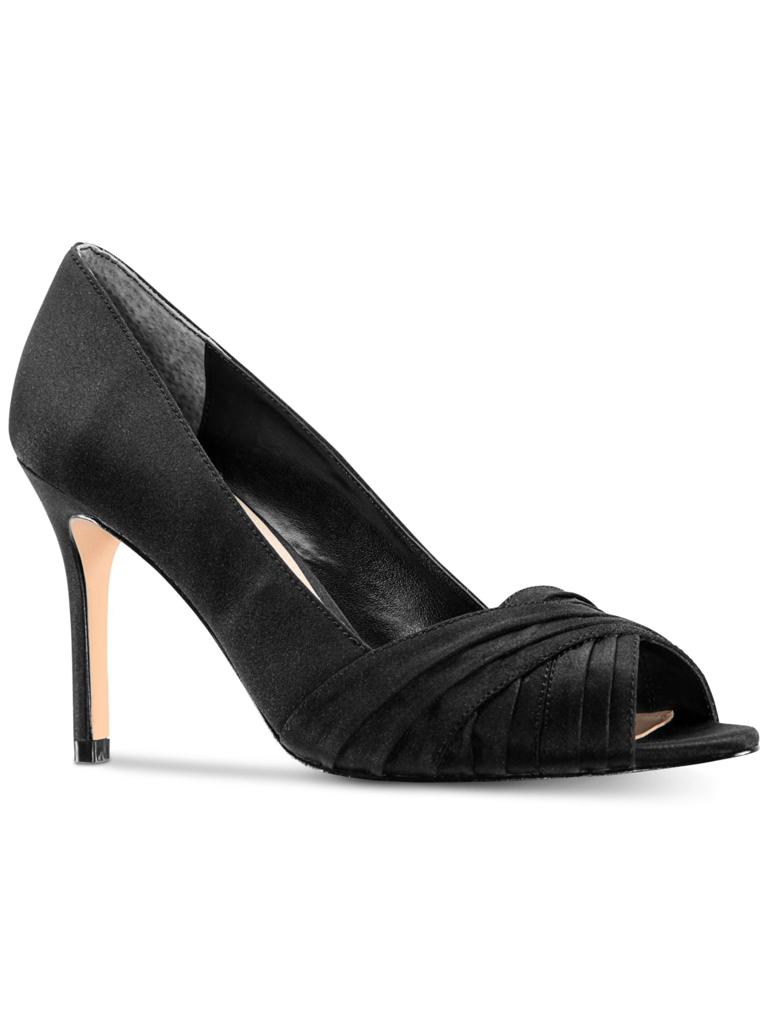 NINA Womens Black Criss-Cross Pleating Padded Rhiyana Round Toe ...