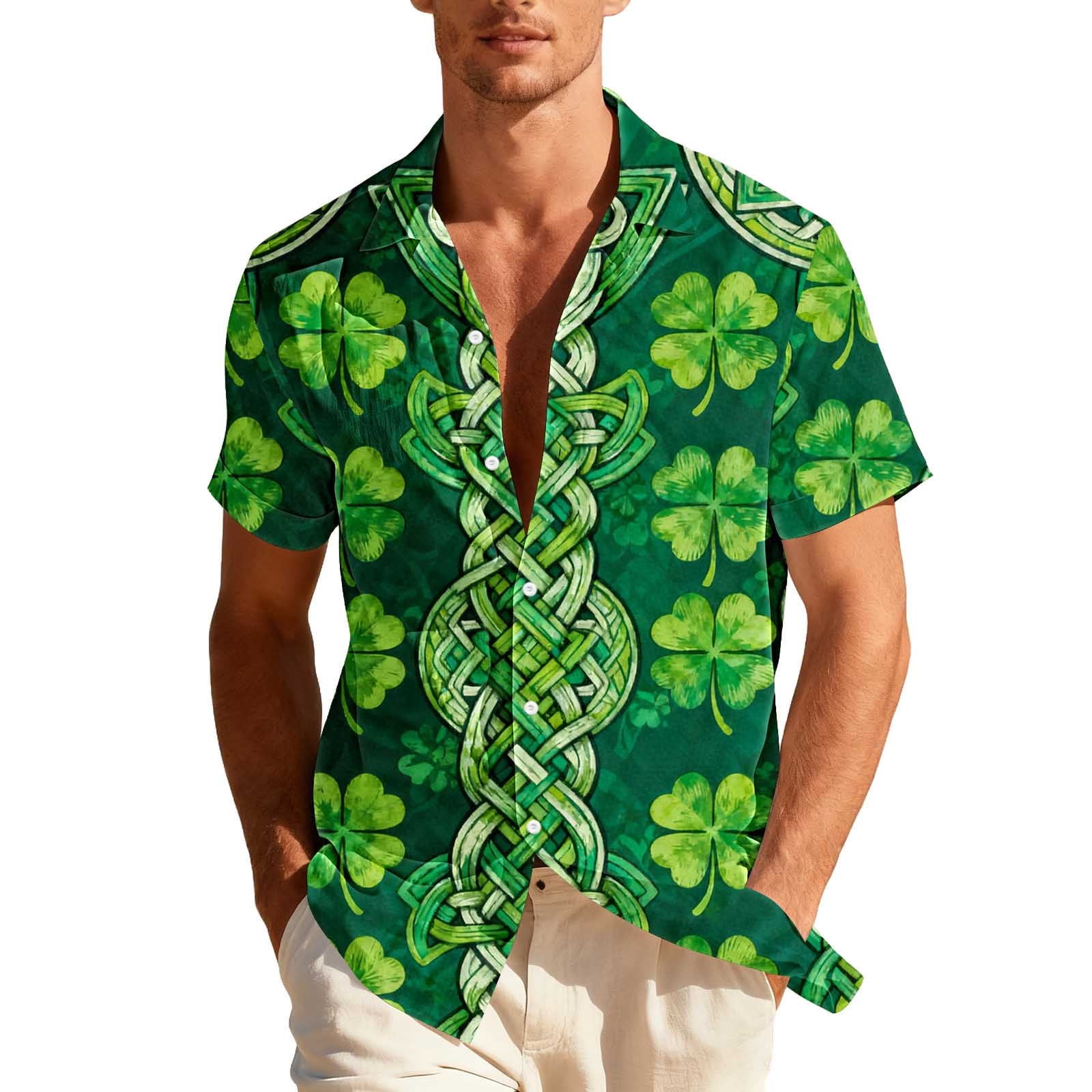 NINADA 2026 St Patricks Day Shirt for Women Men Short Sleeve Button ...