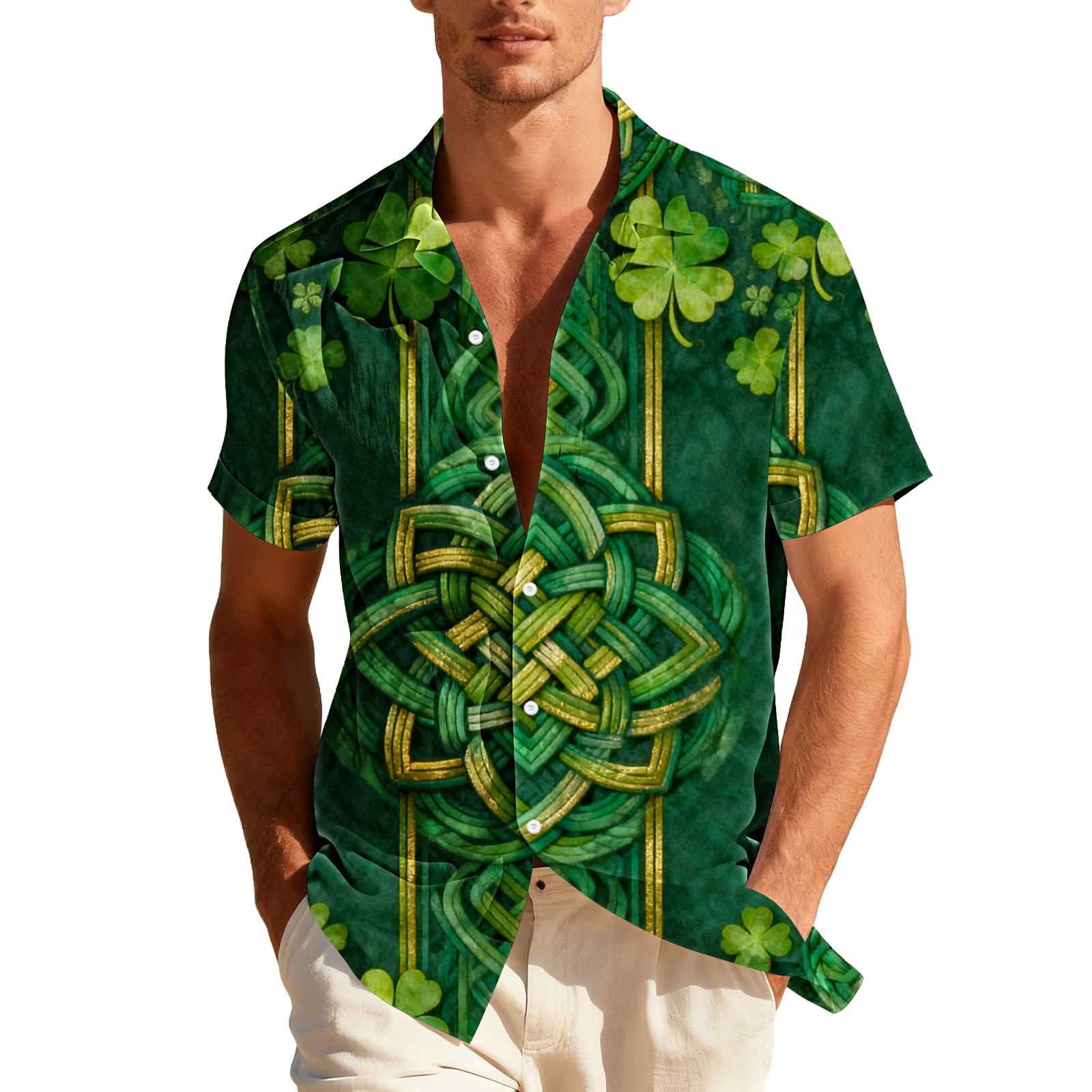 NINADA 2026 St Patricks Day Shirt for Women Men Short Sleeve Button ...