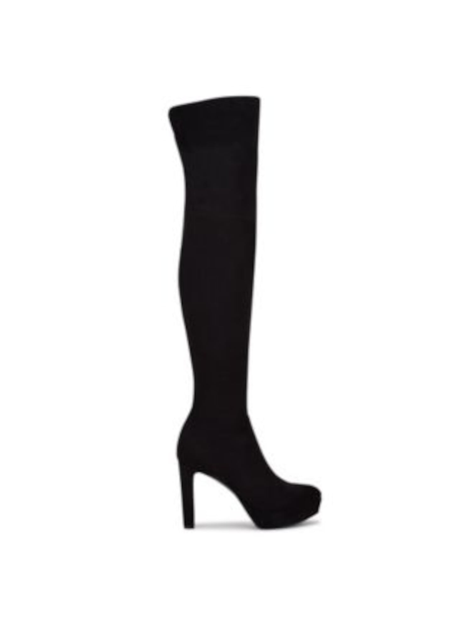 NINE WEST Womens Black 1" Platform Goring Padded Gotcha Round Toe Stiletto Zip-Up Heeled Boots 6 ...