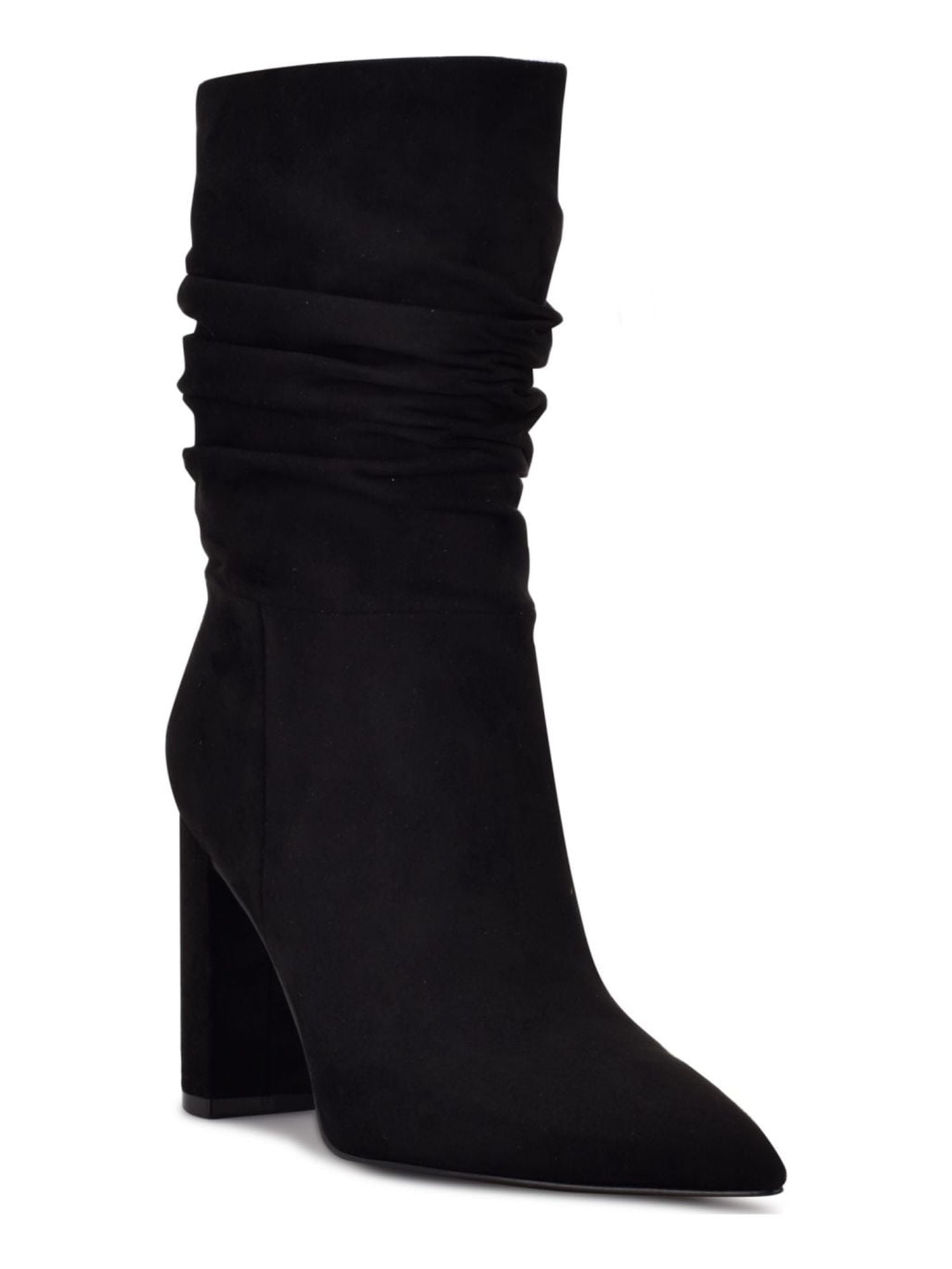 NINE WEST Womens Black Padded Denner Pointy Toe Block Heel Dress Slouch ...