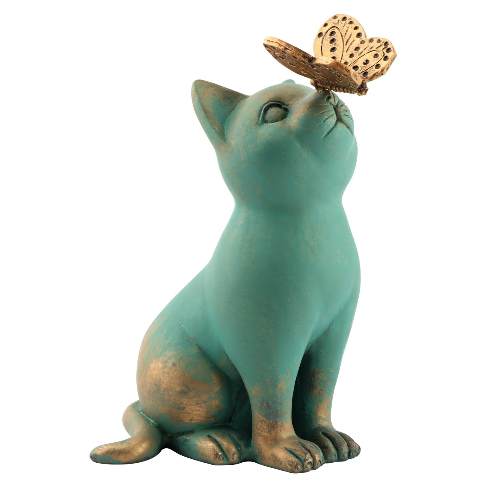 NINEFOX Cat Angel Memorial Statue with Butterfly, Cat Memorial Figurine for Loss of Cat, Cat ...