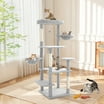 PEQULTI 43" Cat Tree Perch with Fence, Large Cat Condo with Scratching ...