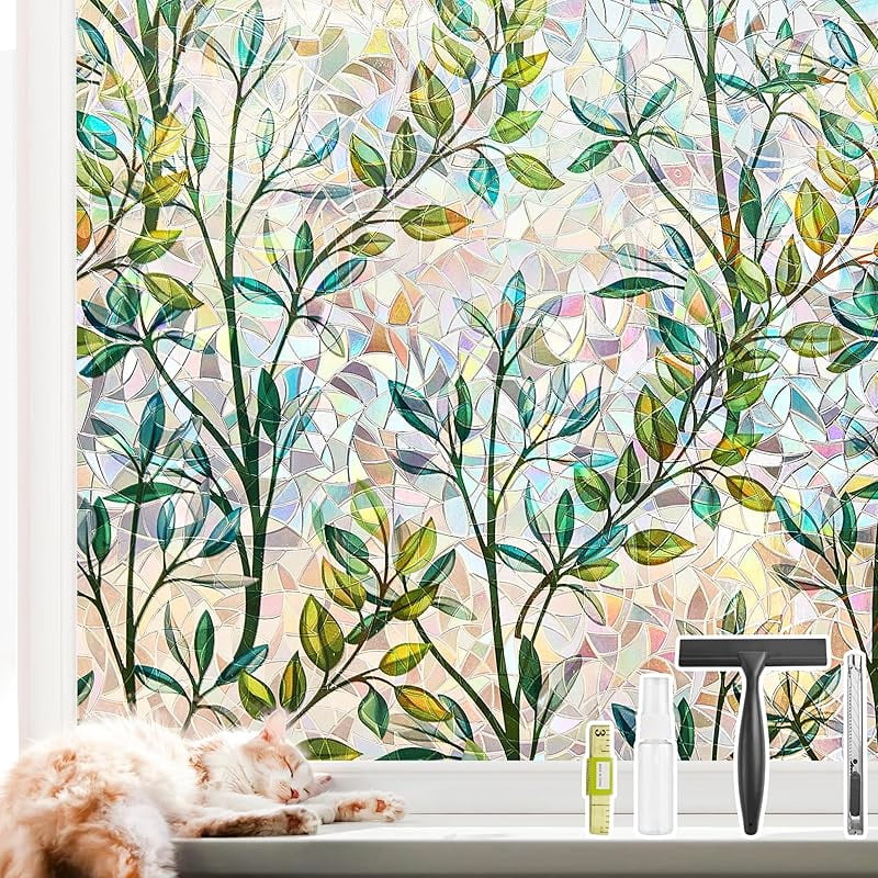 NINETREX Window Privacy Film Stained Glass Window Film 3D Decorative ...