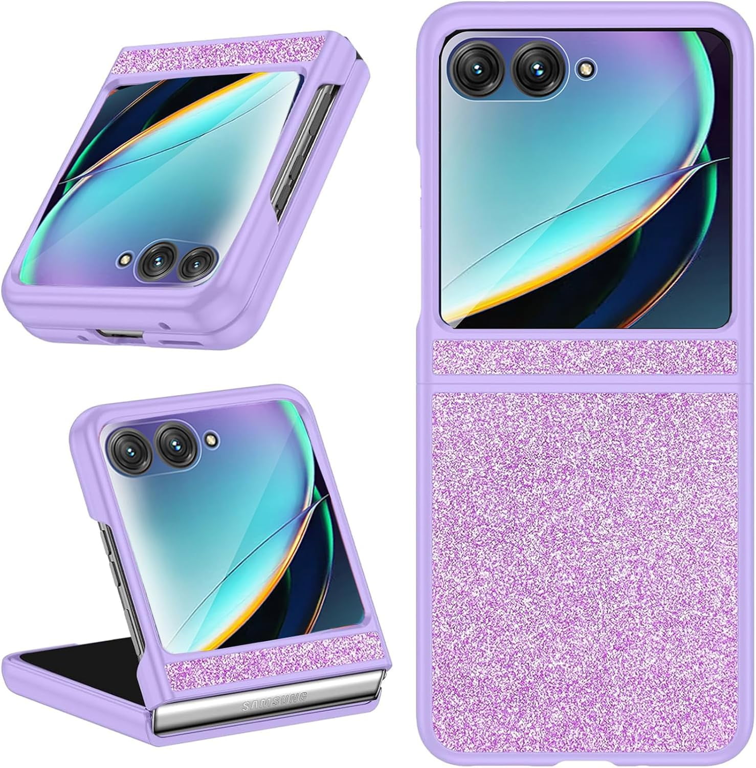 NINKI Compatible for Motorola Razr Plus 2024 Case, Glitter Motorola Razr+ 2024 Case with Screen ...