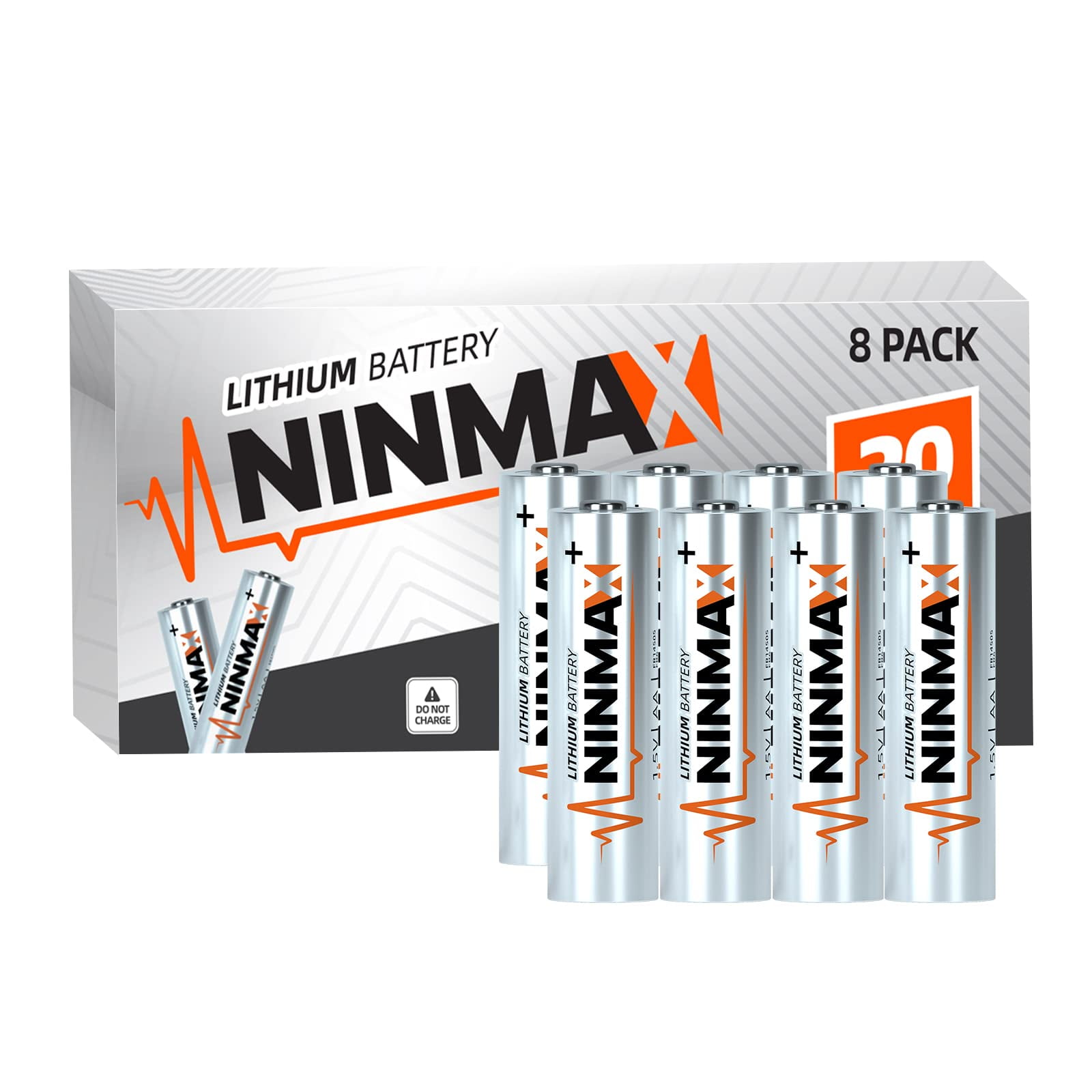 NINMAXÂ® Lithium AA Batteries 3500mAh, 8 Pack 1.5V Longest Lasting ...