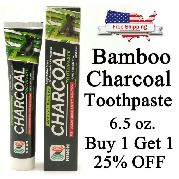 NINON Charcoal Toothpaste 100% Fluoride Free - No Saccharin - No ...